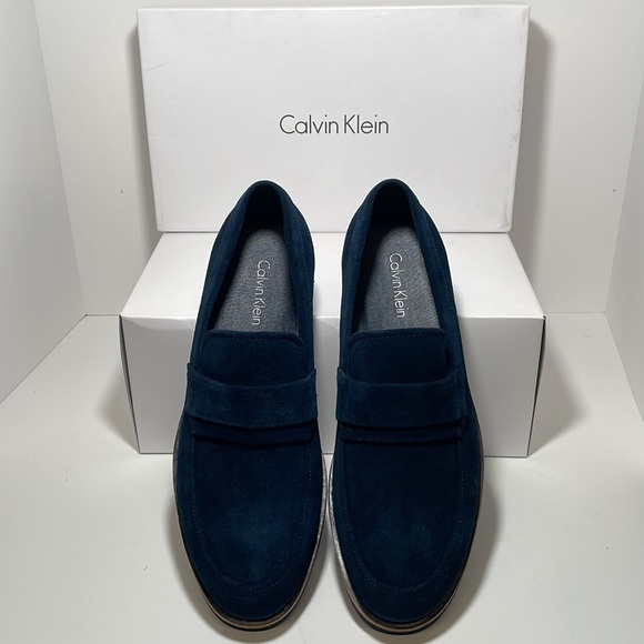 Calvin Klein Blue Suede Shoes Mens